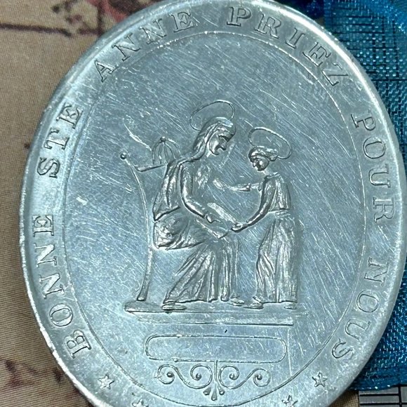 Jewelry | Large Vintage Saint St Ann Anne Religious Catholic Medal ...